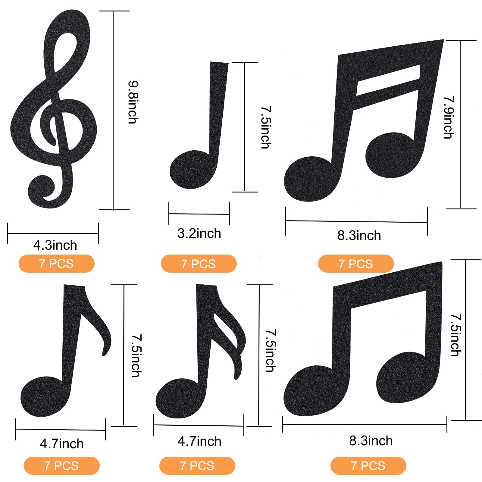 Mua 42 Pcs Music Notes Cutouts Musical Party Decorations Music Notes ...