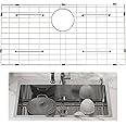 VEVOR Sink Protector Grid, 27.5"x13.5" Stainless Steel Sink, Rear Drain ...
