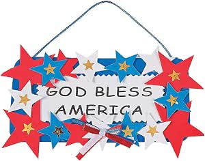 Amazon.com: God Bless America Sign Craft Kit, Makes 12 Foam Signs - 4th ...