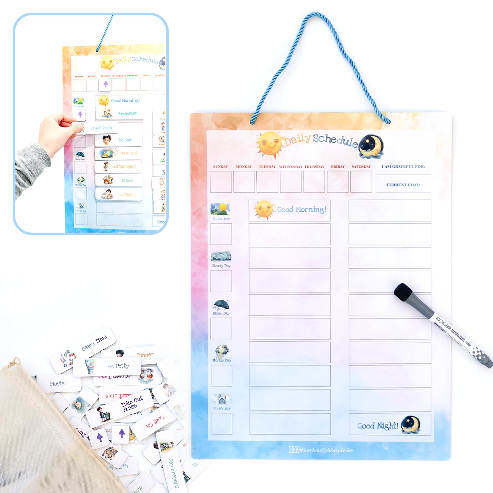 Mua Magnetic Visual Schedule for Kids - Inspiring Routine Chart for ...