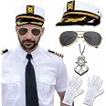 Amazon.com: LaVenty Yacht Captain Hat, Sailor Accessories Set including ...