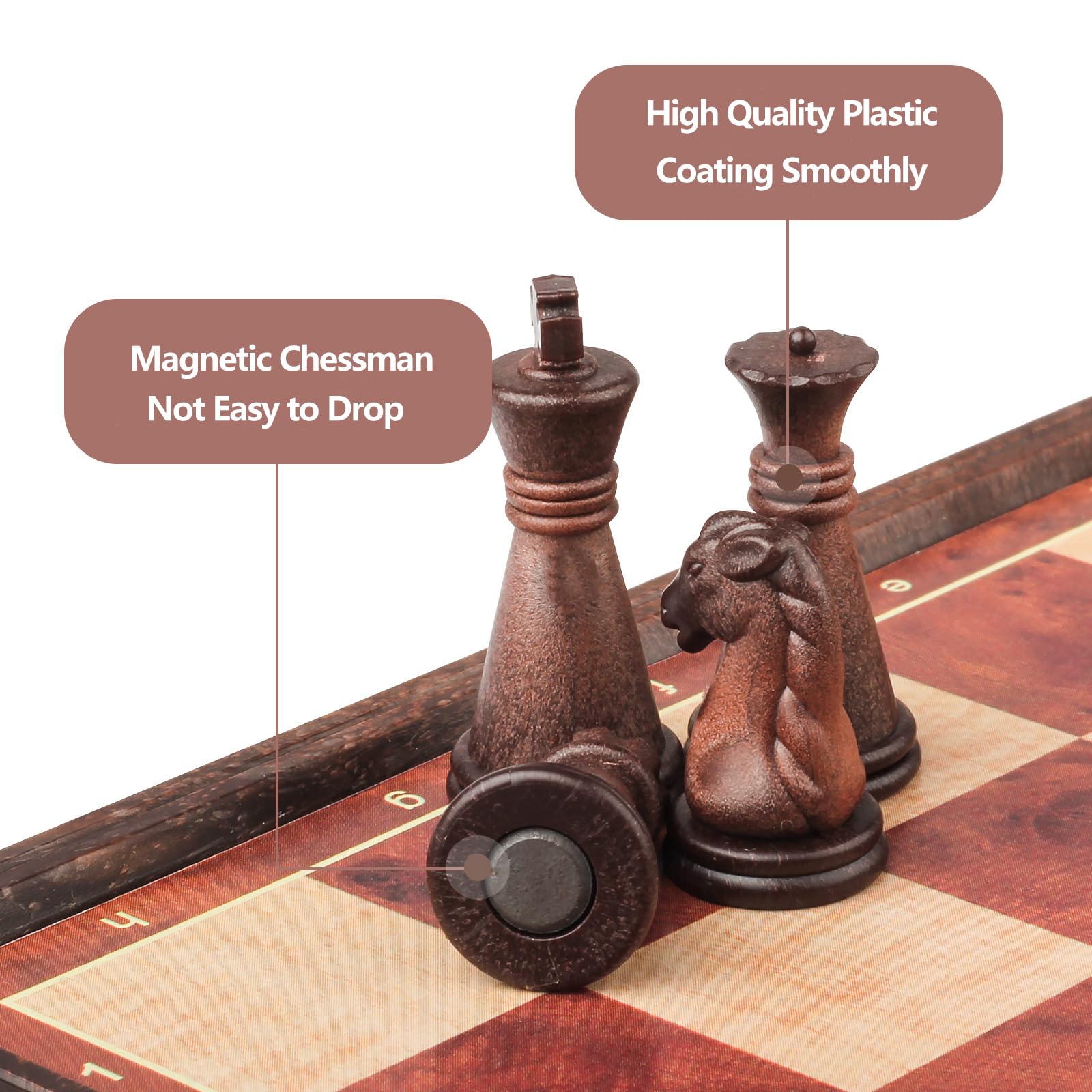 Mua Magnetic Mini Travel Chess Set - Vikutu 7.6" Plastic Imitation Wood ...