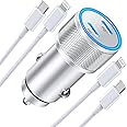 Amazon.com: [Apple MFi Certified] iPhone Fast Car Charger, Linocell 60W Dual USB C Power ...