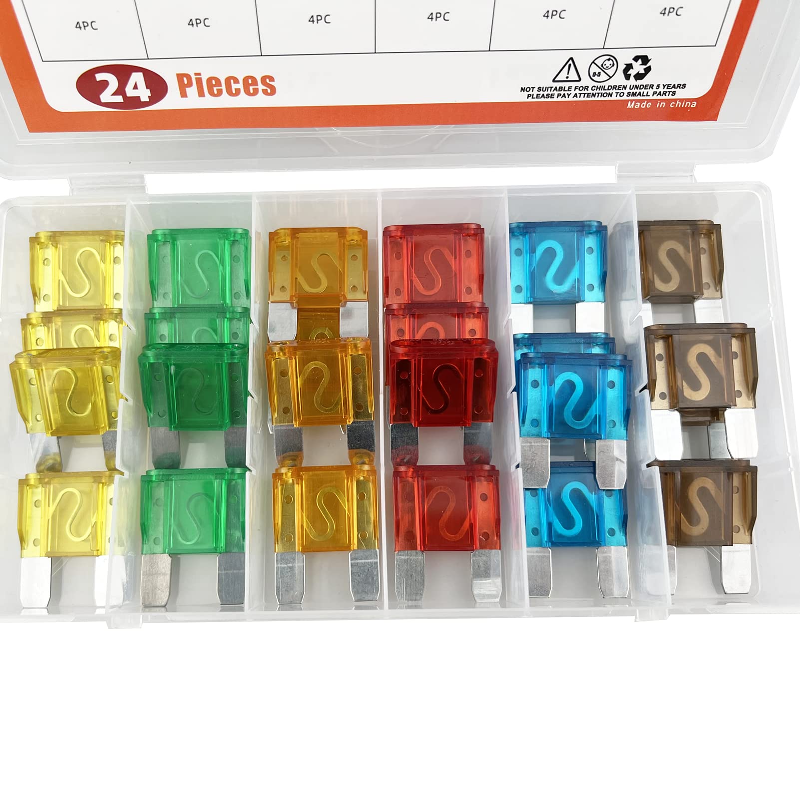 Mua 24 Pieces ATX Maxi Blade Fuse Assortment 6 Sizes 20A 30A 40A 50A ...