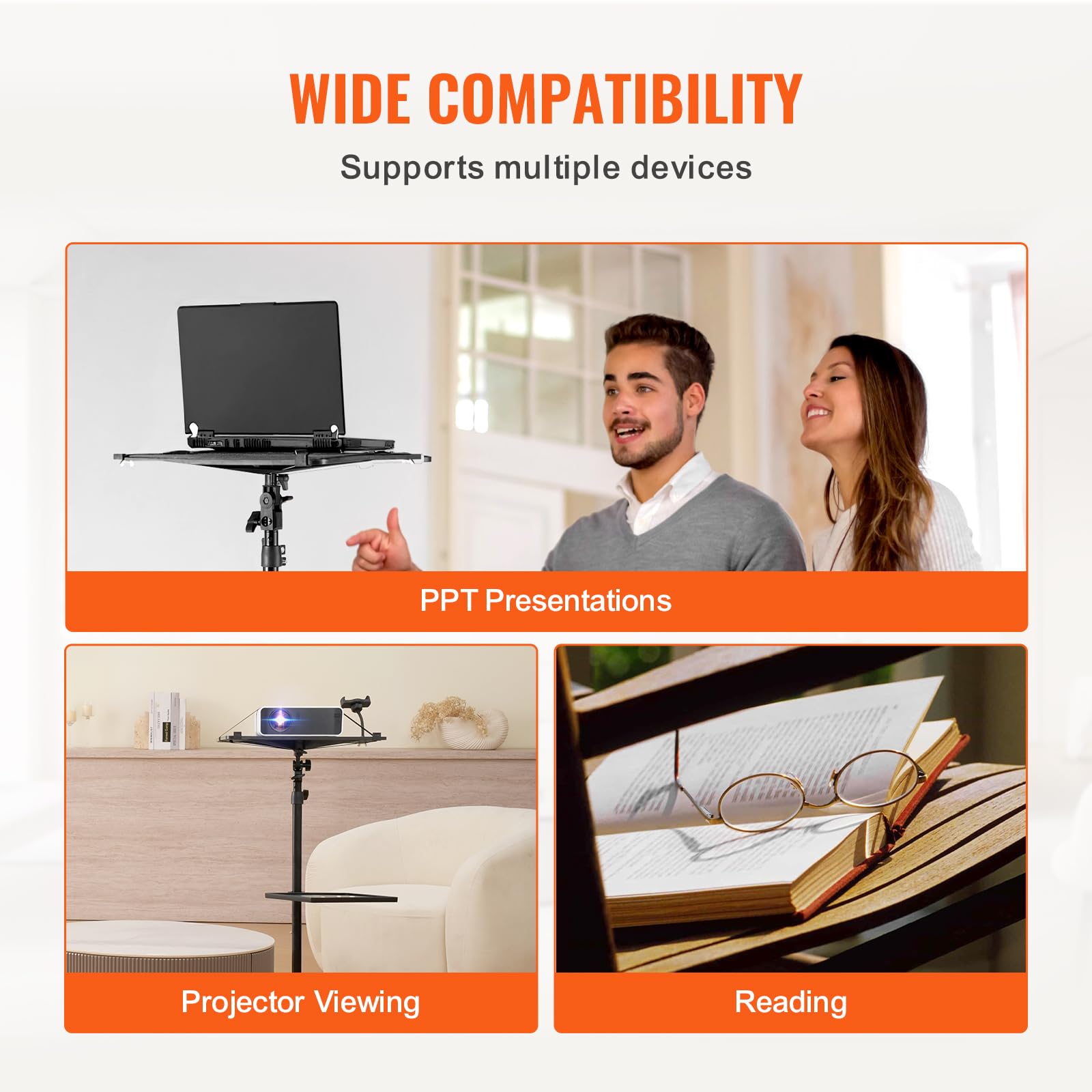 VEVOR Projector Stand With Wheels, Laptop Stand Tripod Adjustable ...