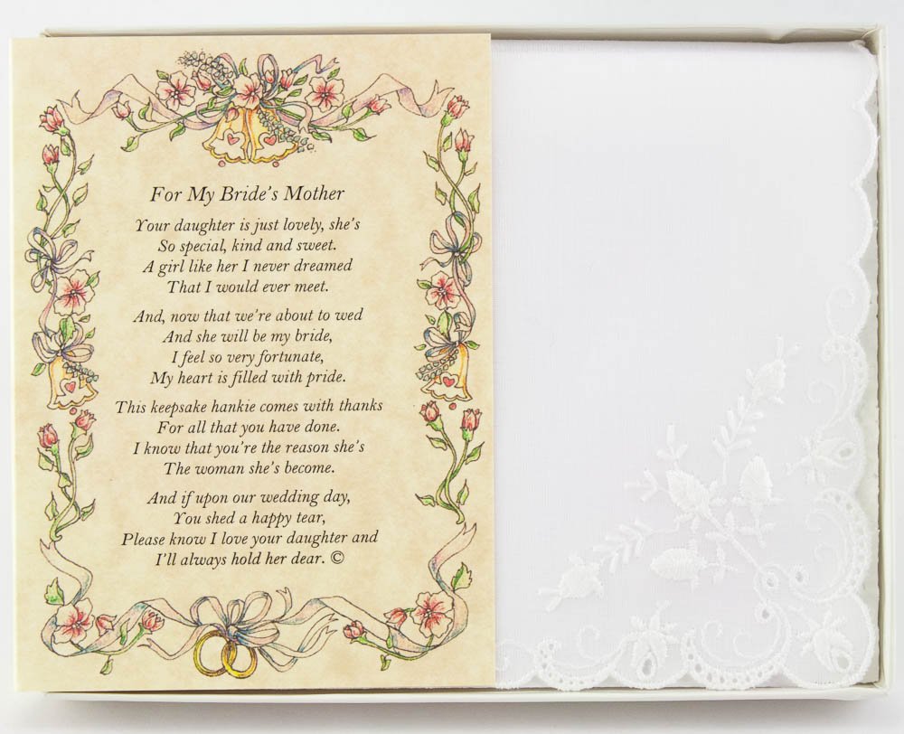 Amazon.com: Wedding Handkerchief Poetry Hankie (for Groom's Mother in ...