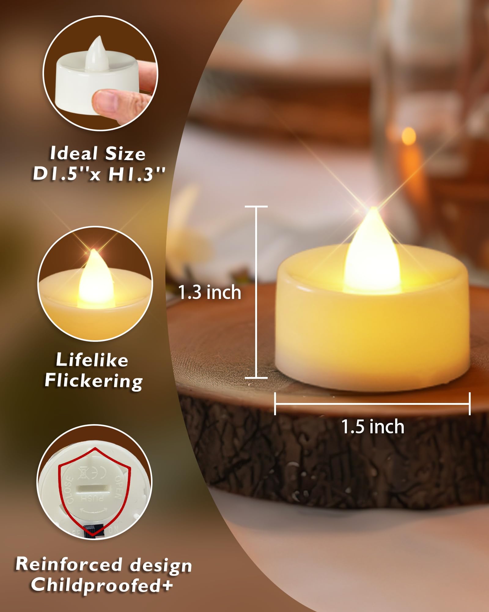 Mua Homemory 24-Pack Flameless LED Tea Lights Candles Battery Operated ...