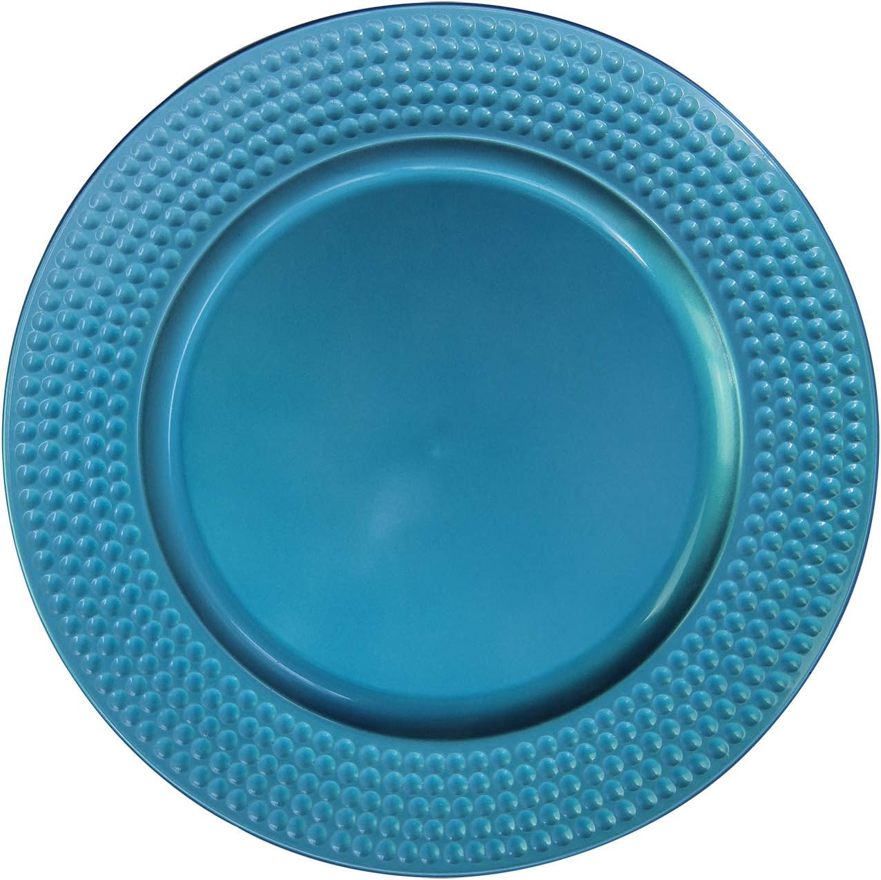 Amazon.com | Turquoise Plastic Hammer Edge Charger Plates - 12 pcs 13 ...