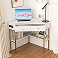 Amazon.com: IFANNY Corner Desk with Power Outlet, 90 Degrees Triangle ...