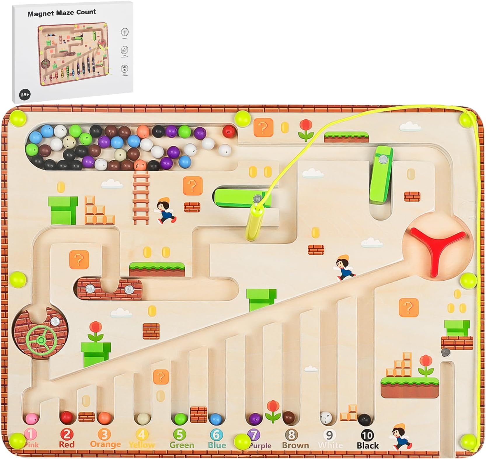 Qudamah Magnetic Color Maze Board Montessori Toys for Kids Age 3 ...