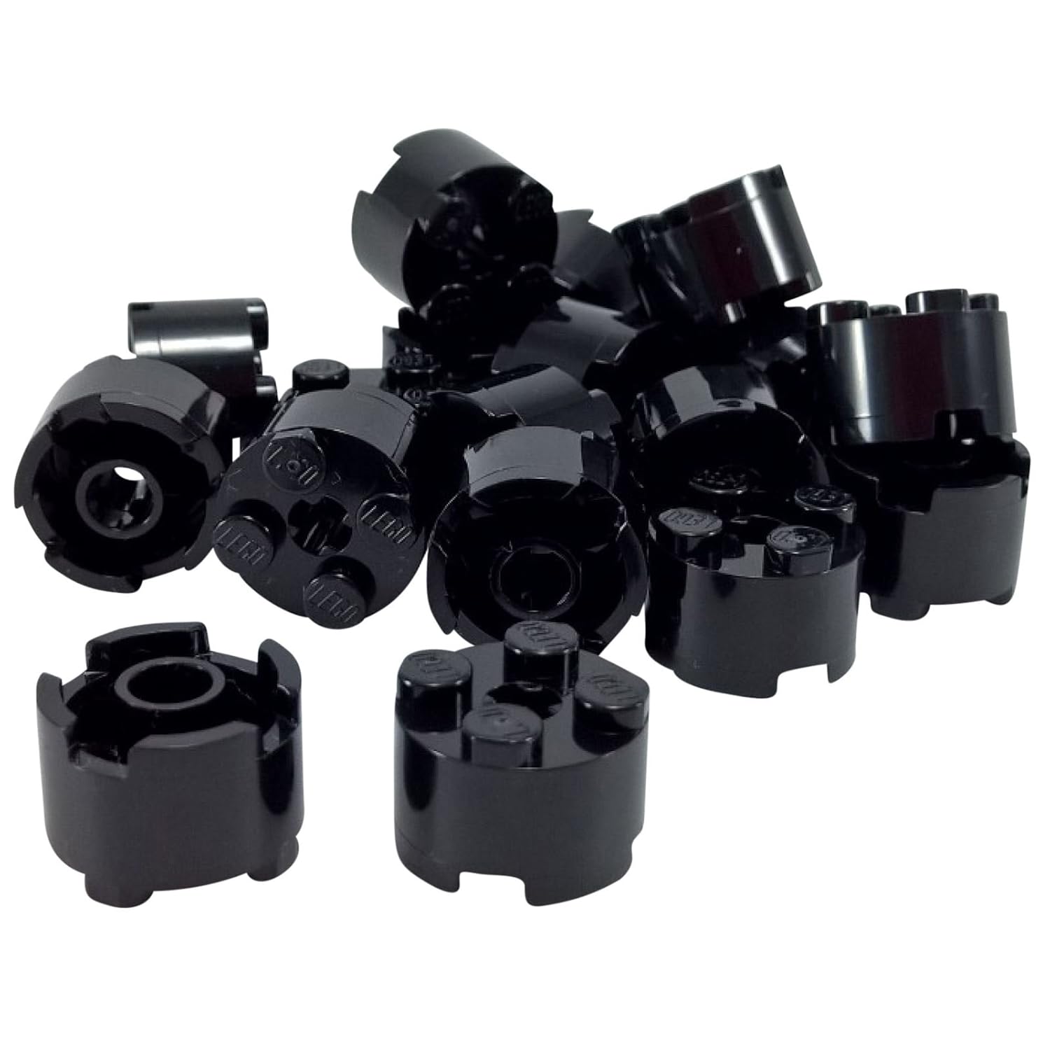 20 NEW LEGO Brick, Round 2 x 2 with Axle Hole black: Amazon.co.uk: Toys ...