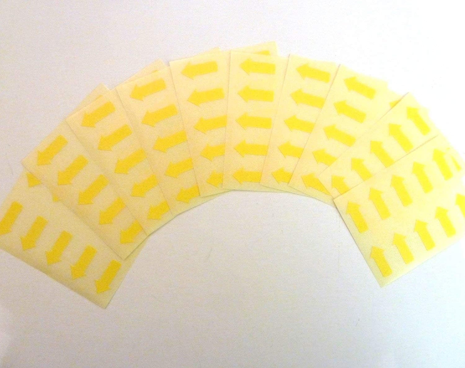100 Labels , 20x10mm Arrow Shape , Yellow , Removable / Low Tack Colour ...