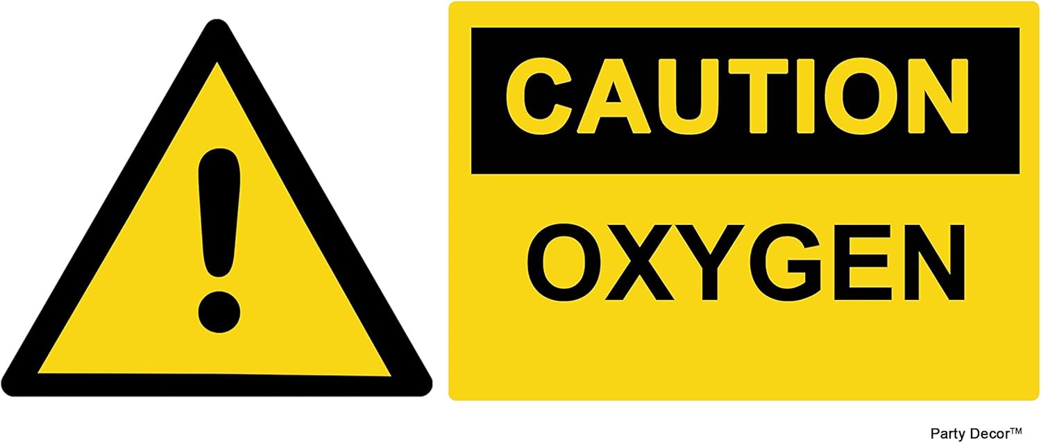 4 X Caution Oxygen Caution Sign Label Removable Self Adhesive 4-x-caution-oxygen-caution-sign-label-removable-self-adhesive