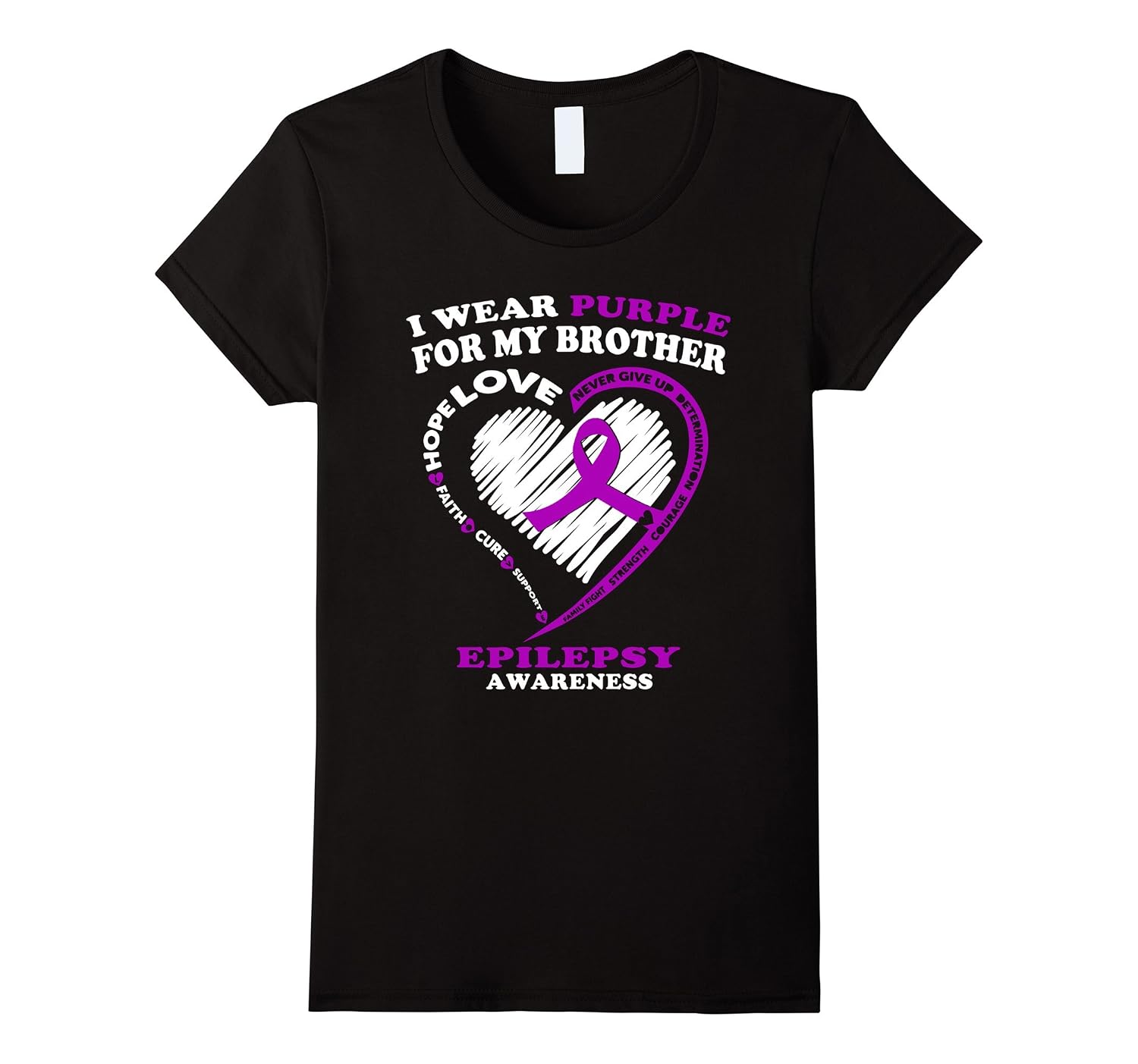 Epilepsy Awareness Shirts – I Wear Purple For My Brother-4LVS