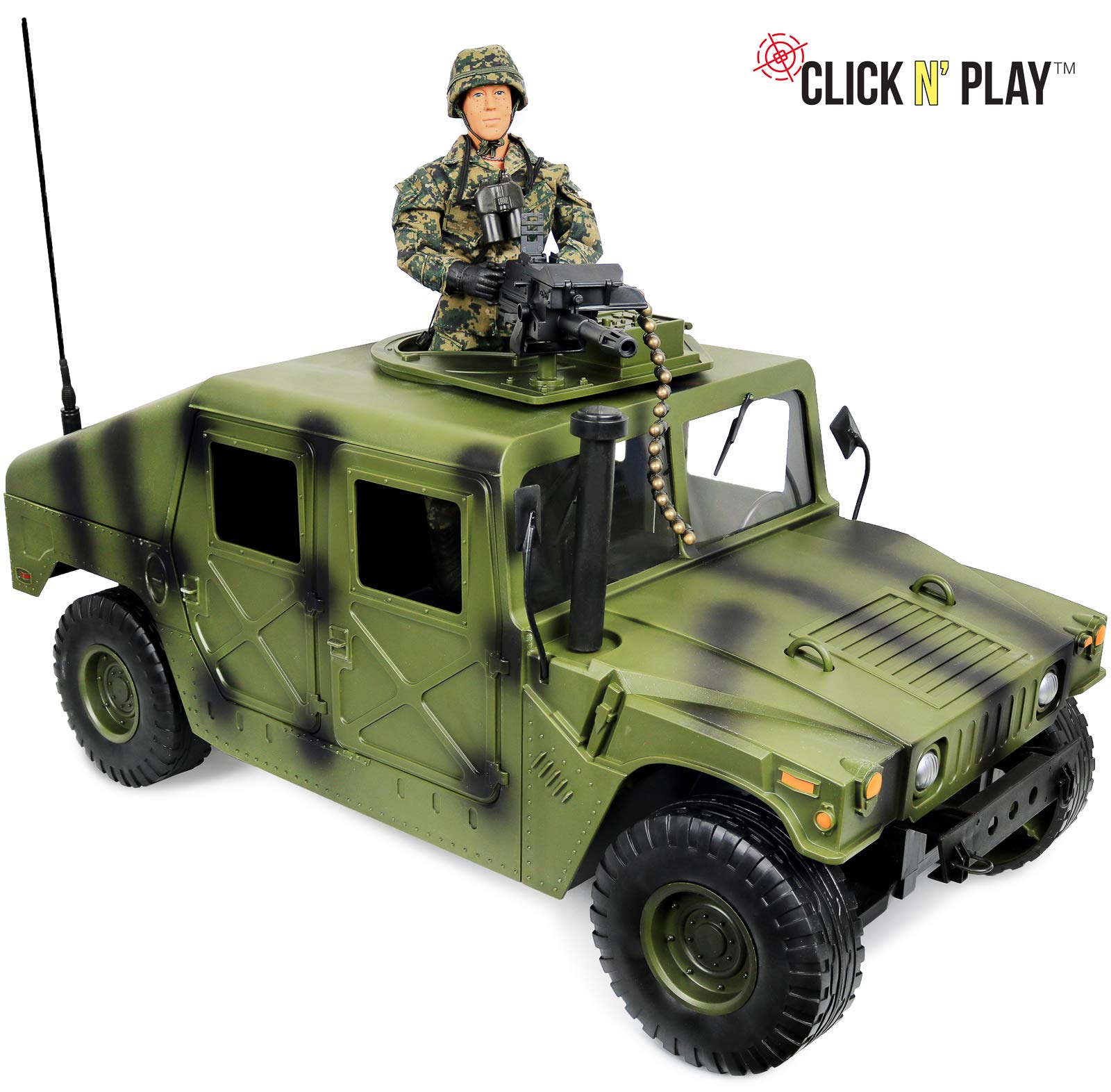 Click N' Play Military Jumbo 12" Long Humvee Vehicle Toy Model Car ...