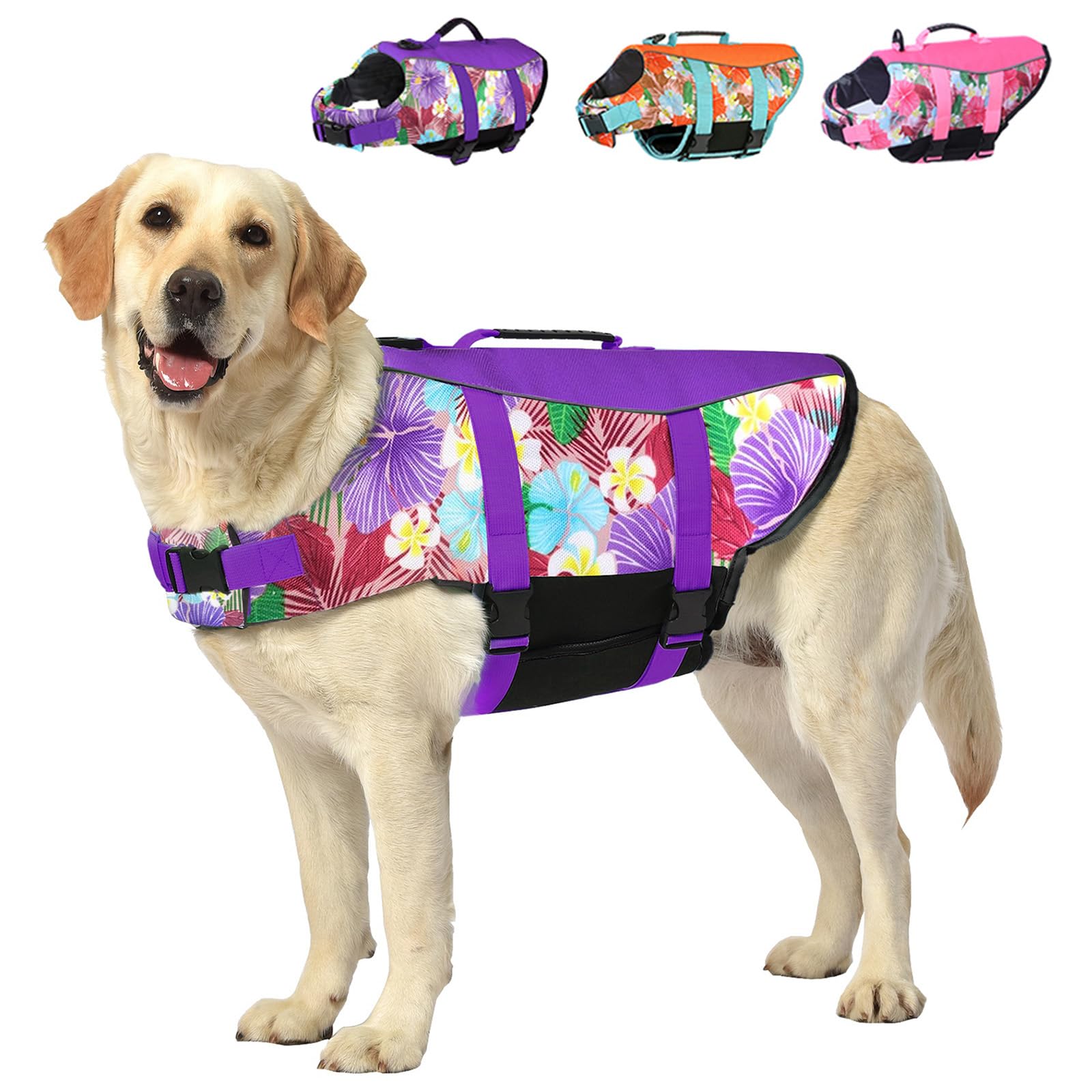 Dog Life Jacket Large, High Flotation Dog Life Vest for Swimming ...
