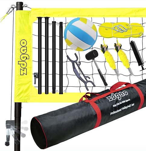 Volleyball Net Outdoor - Professional Volleyball Set with Height ...