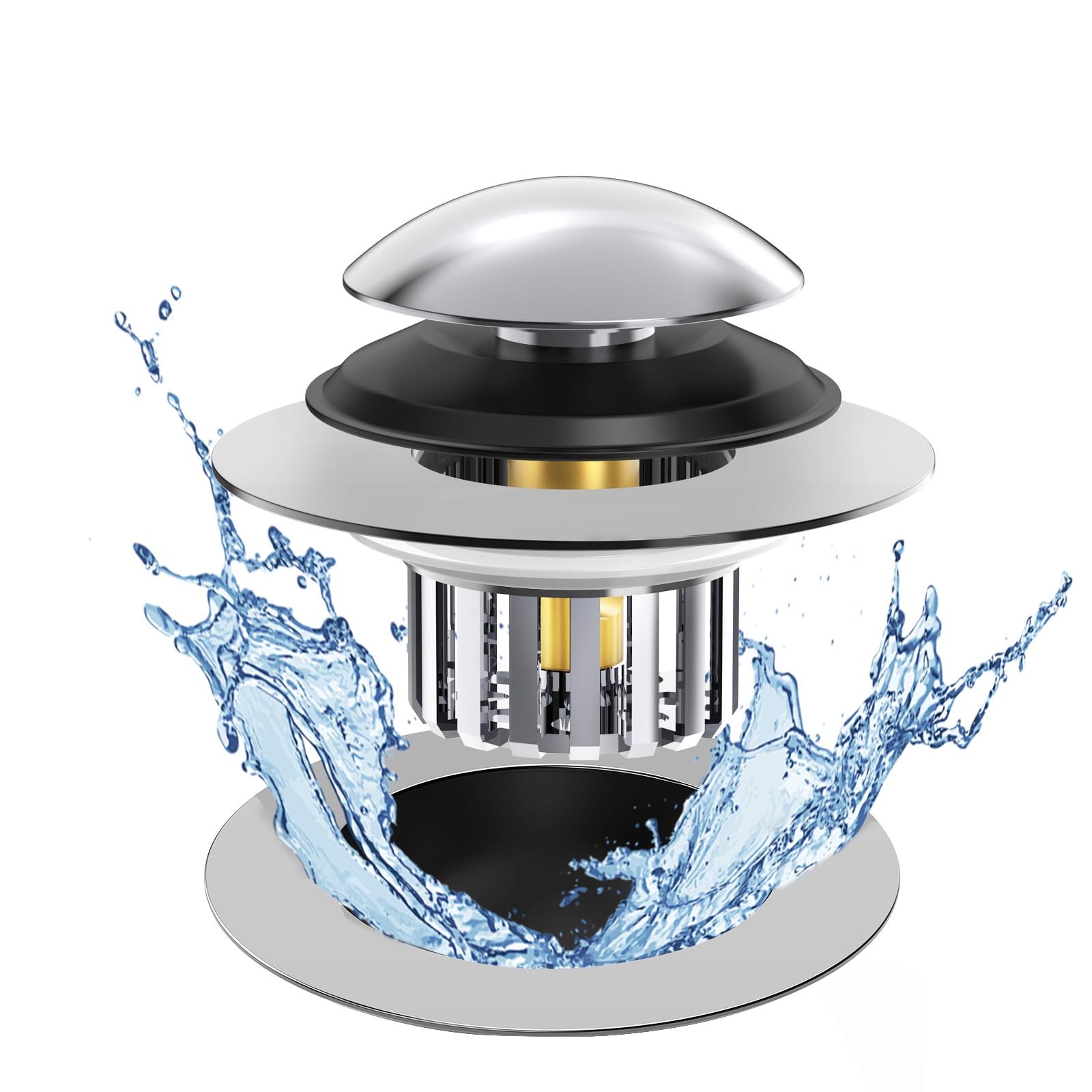 Universal Tub Stopper Bathtub Drain, Drain Hair Catcher and Cover, Pop ...
