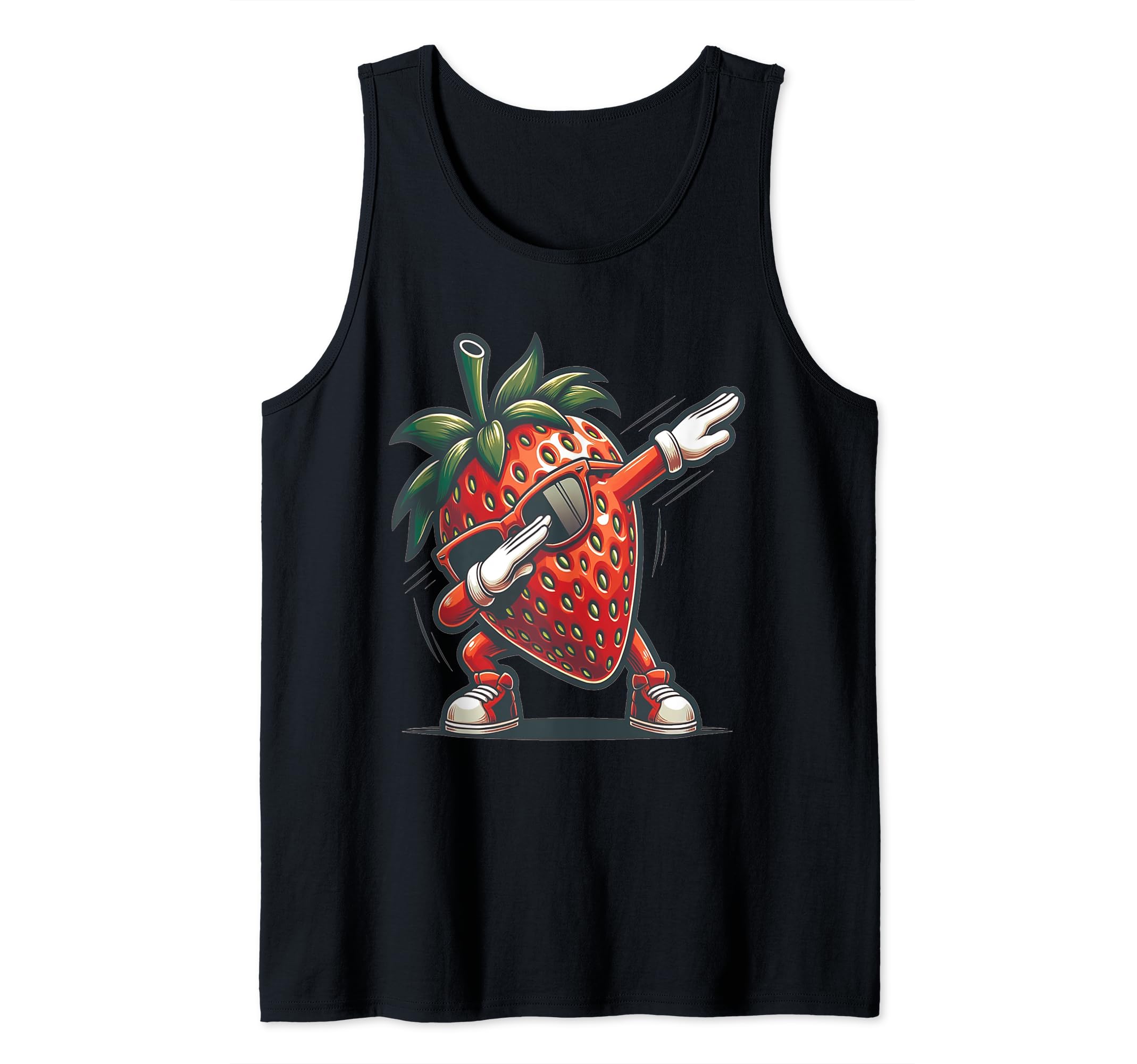 Dab Strawberry Dancing Dabbing Strawberry Fruit Tank Top WHITE SHIRT ...