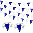 Amazon.com: LoveVC 100 Feet Blue White Pennant Banner Flags String ...