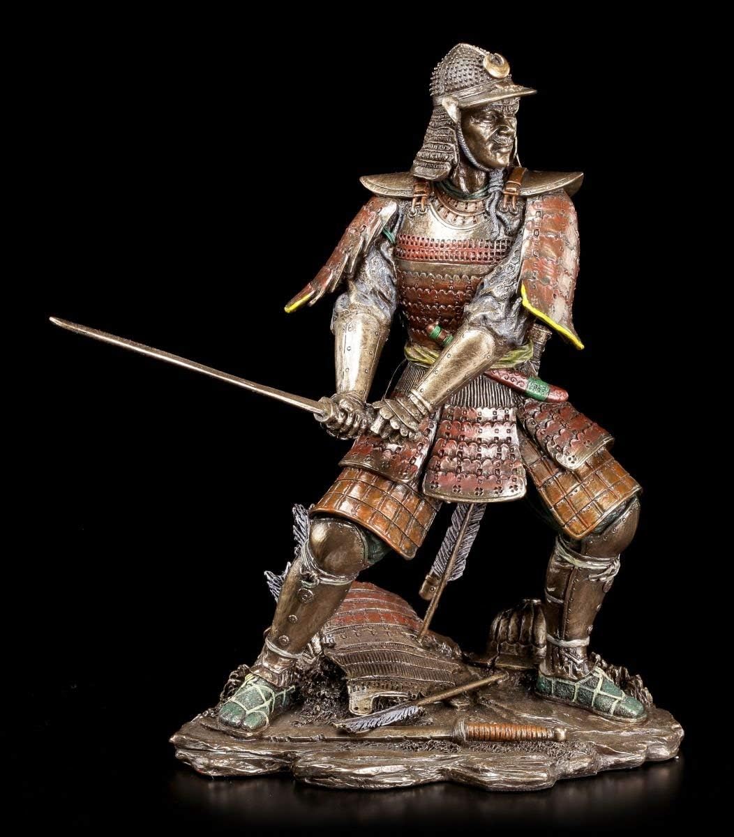 SAMURAI WARRIOR FIGURE WITH SWORD Veronese Bronze Look Deco – BigaMart