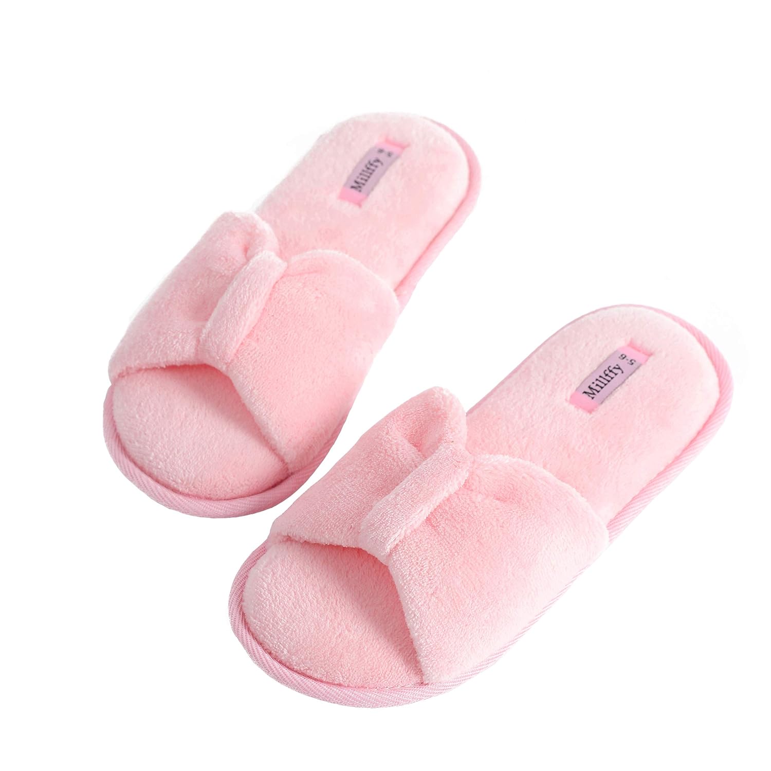 Buy Millffy Women's Memory Foam Open Toe Slide Slippers with Cute Bow ...
