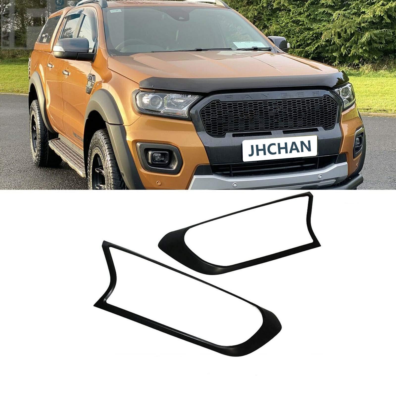 Buy JHCHAN Headlight Covers Front Light Guard for Ford Ranger Wildtrak ...