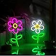 Xuhal 2 Pieces Daisy Flower Neon Sign Daisy Shaped Neon Light Aesthetic ...
