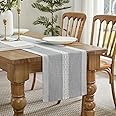 Amazon.com: Wracra Embroidered Table Runner Linen Table runners 72 ...