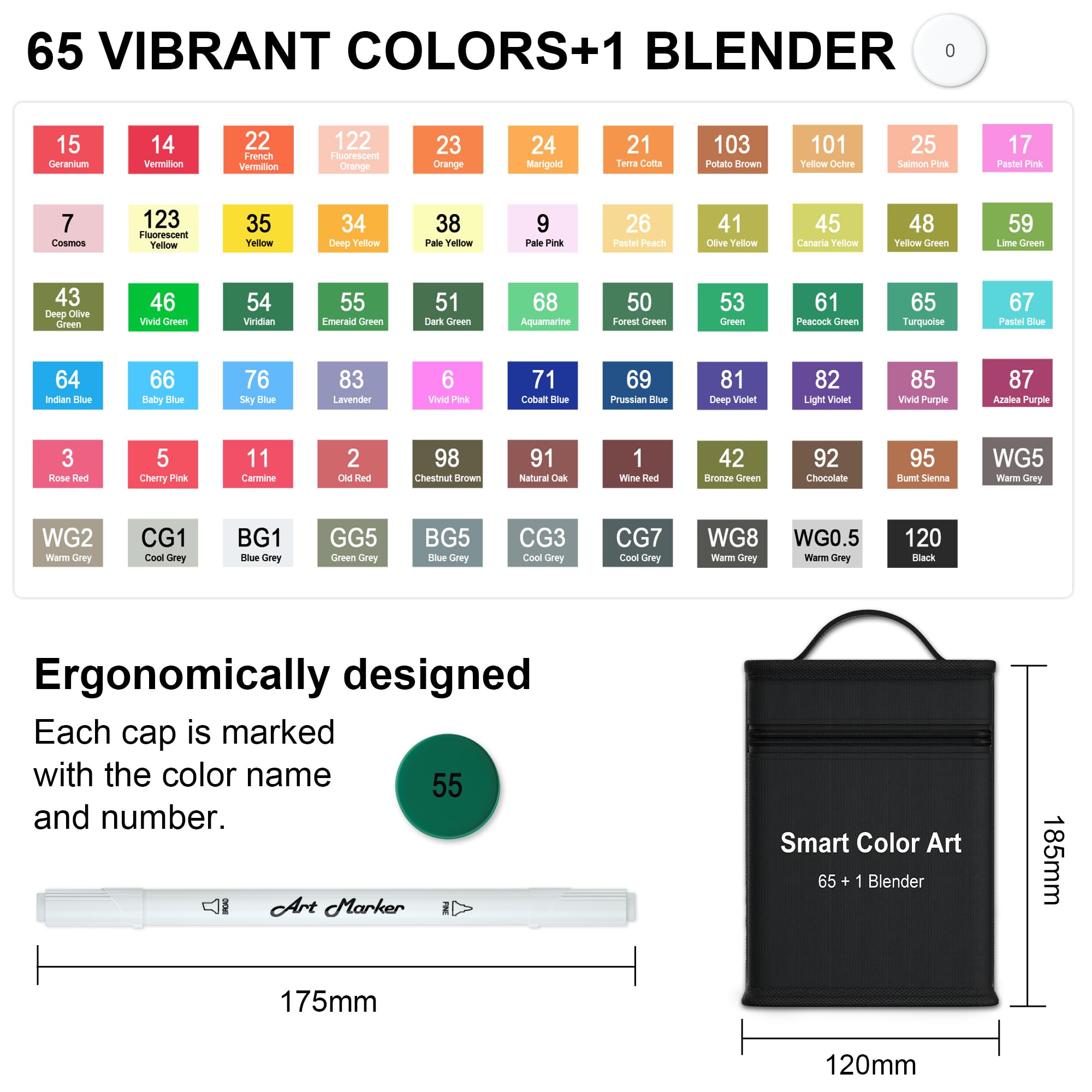 Mua Art Markers, 65 Coloring Markers and 1 Blender, 66 Pack Alcohol ...