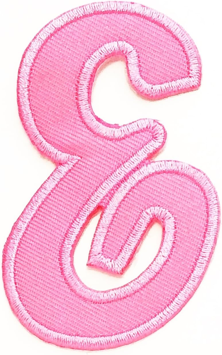 Amazon.com: Nipitshop Patches Pink Letter E Patches Embroidered Iron On ...