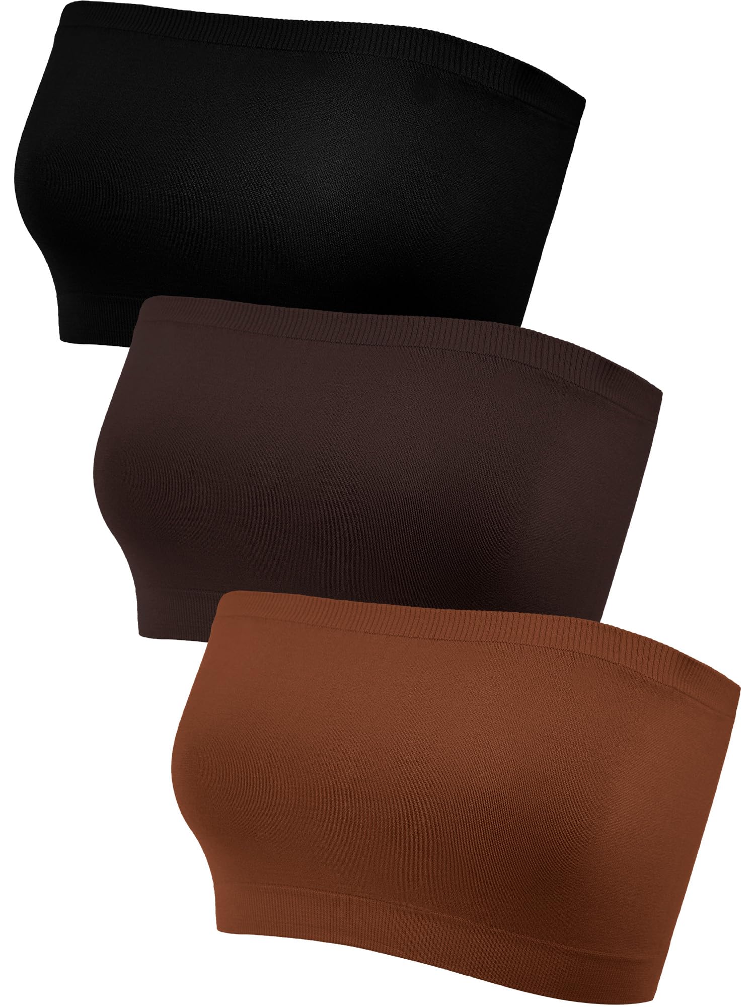 Women's Strapless Bralette Seamless Bandeau Soft Stretchy Non-Padded ...