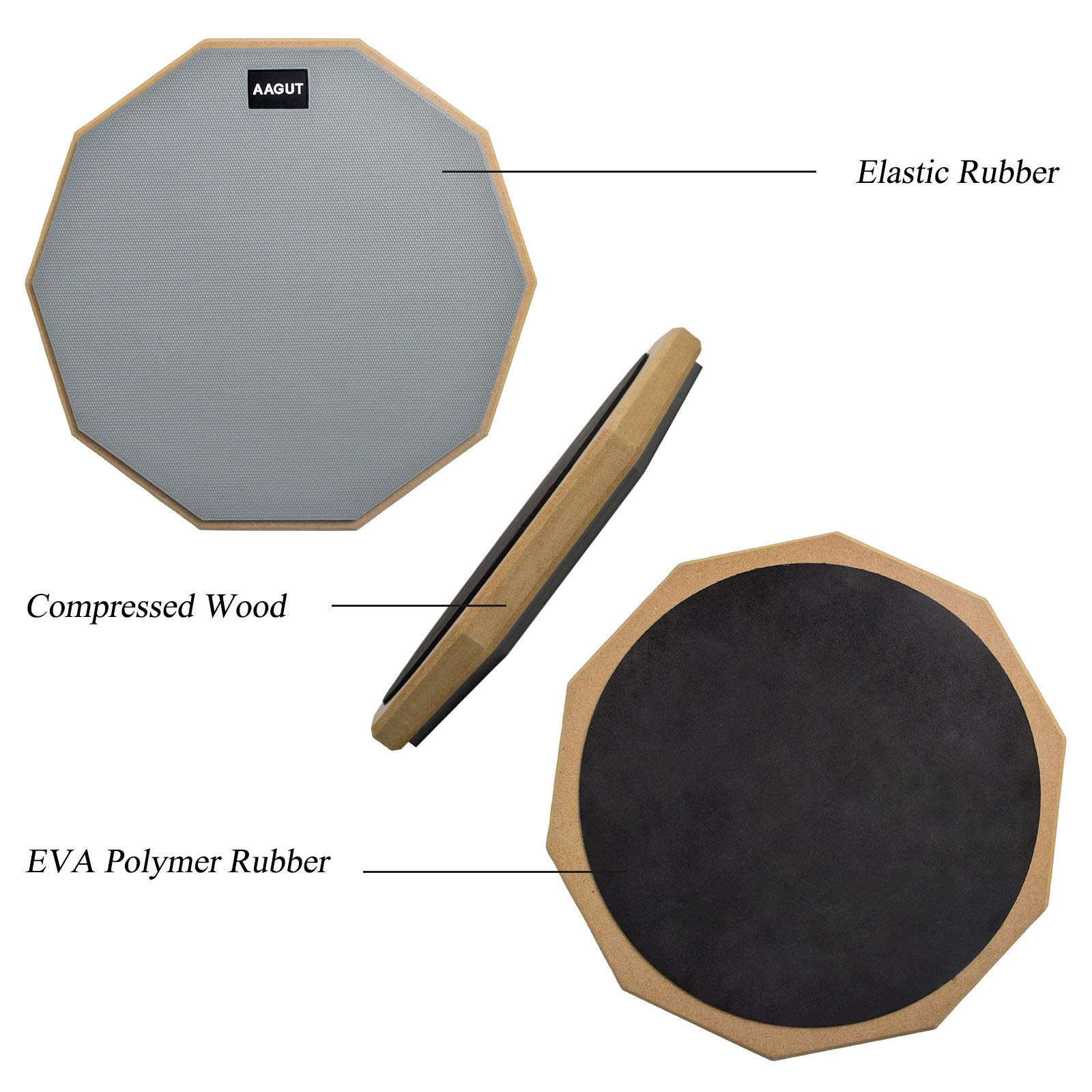 Mua AAGUT Practice Pad with Drum Sticks Set, 12 Inch Marching Band Bass ...