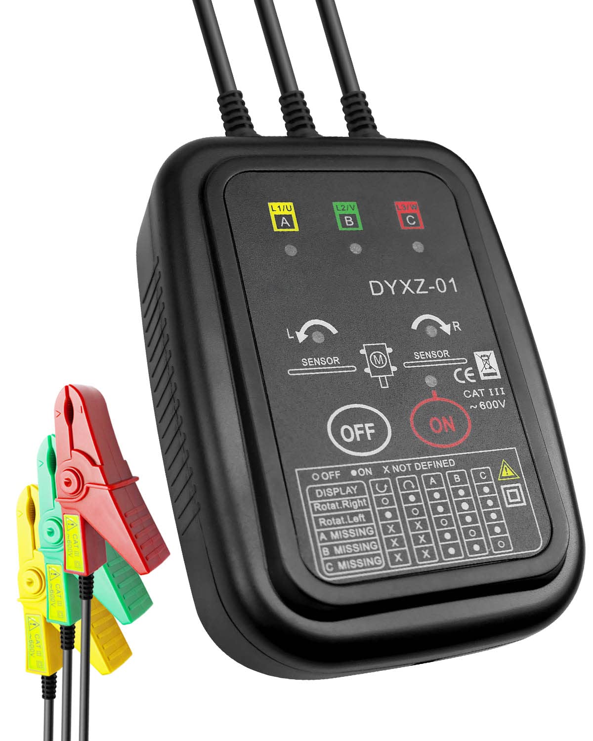 Mua Phase Rotation Meter Non-Contact 3 Phase Motor Rotation Tester AC ...