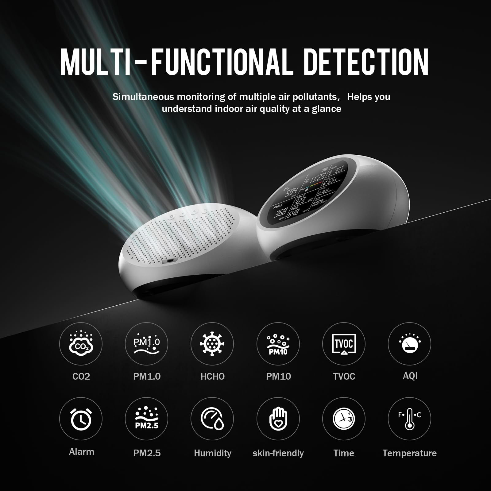 Mua Langkou 11-in-1 Indoor Air Quality Monitor, Indoor Portable PM2.5 ...