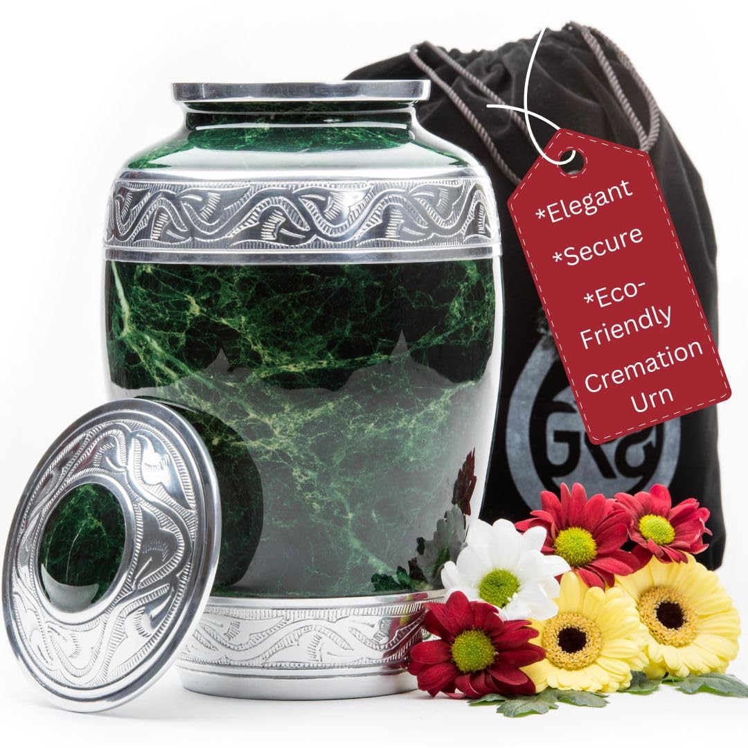 GR8 Large Green Marble Finish Cremation Urn - Urn for Ashes Adult Male ...