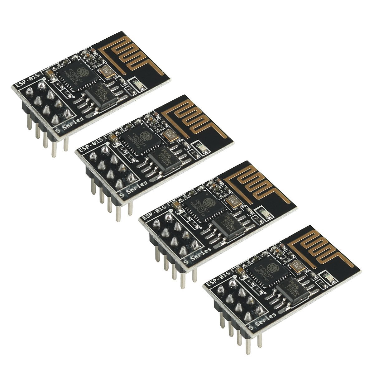 Makerfocus 4pcs ESP8266 ESP-01S WiFi Serial Transceiver Module with 1MB ...