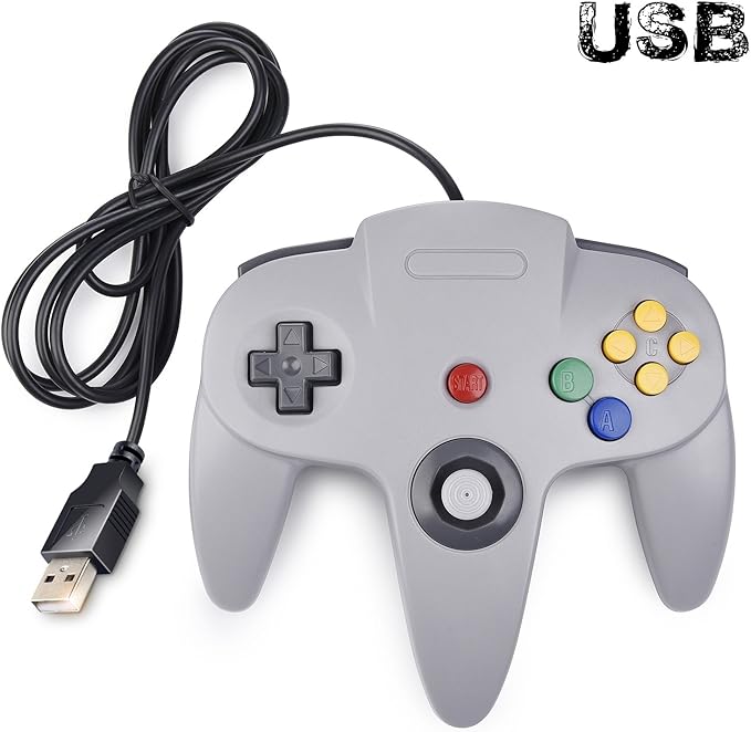 Classic N64 Controller, SAFFUN N64 Wired USB PC Game pad Joystick, N64 ...