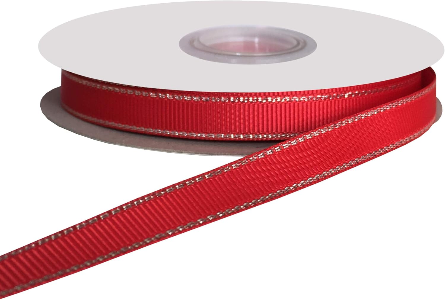 Amazon.com: DUOQU 3/8 inch Wide Silver Metallic-Edge Grosgrain Ribbon ...