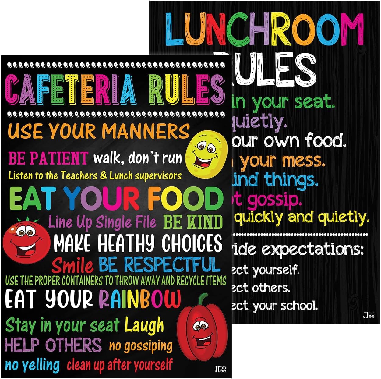 Jinniee School Cafeteria Rules Poster 11x17 inches Lunchroom Lady ...