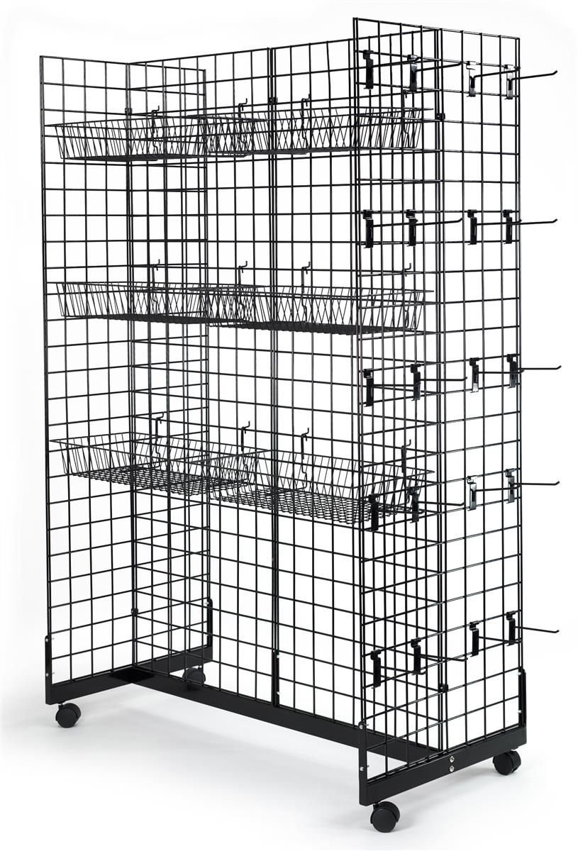 Mua Gridwall Panel Display Fixture with Gondola Base - Black Grid ...