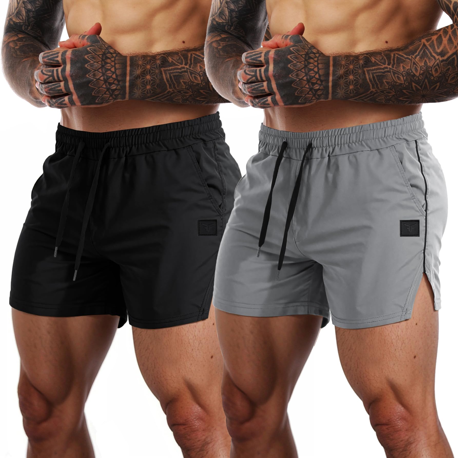 FLYFIREFLY Men's Gym Workout Shorts Quick Dry Lightweight Athletic ...