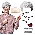 Amazon.com: craftshou 6 PCS Old Man Costume Kit Grandpa Costume ...