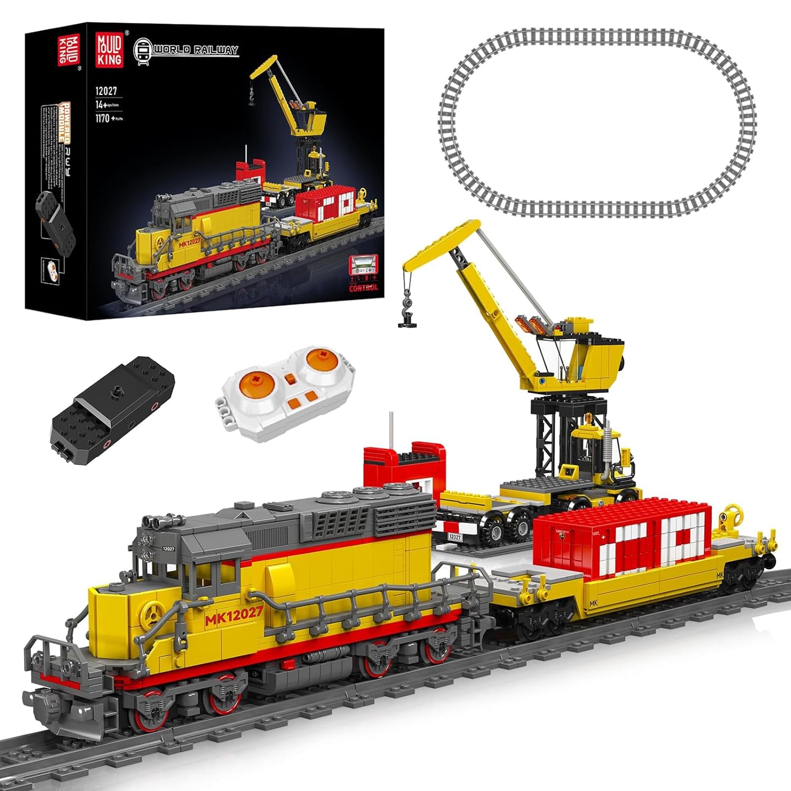 Mould King 12027 Diesel Locomotive Train Building Sets with a Semi ...