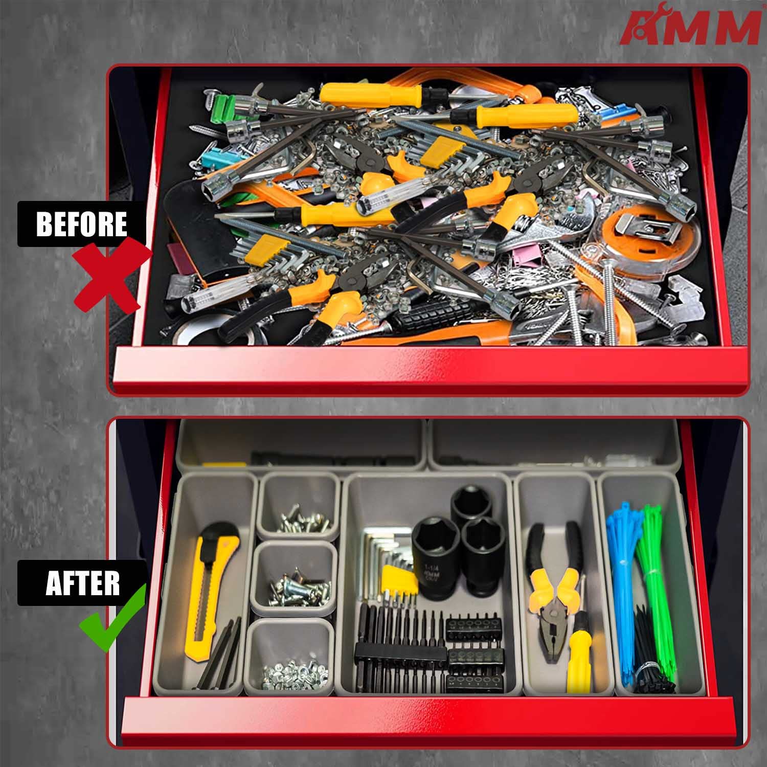 Mua AMM 45-Piece Tool Box Organizer Tray Divider Set, Toolbox Desk ...