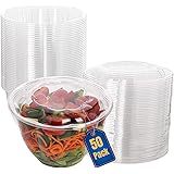 Amazon.com: DOBI [50 Pack - 48 oz. Salad Bowls with Airtight Lids - Large Clear Plastic ...