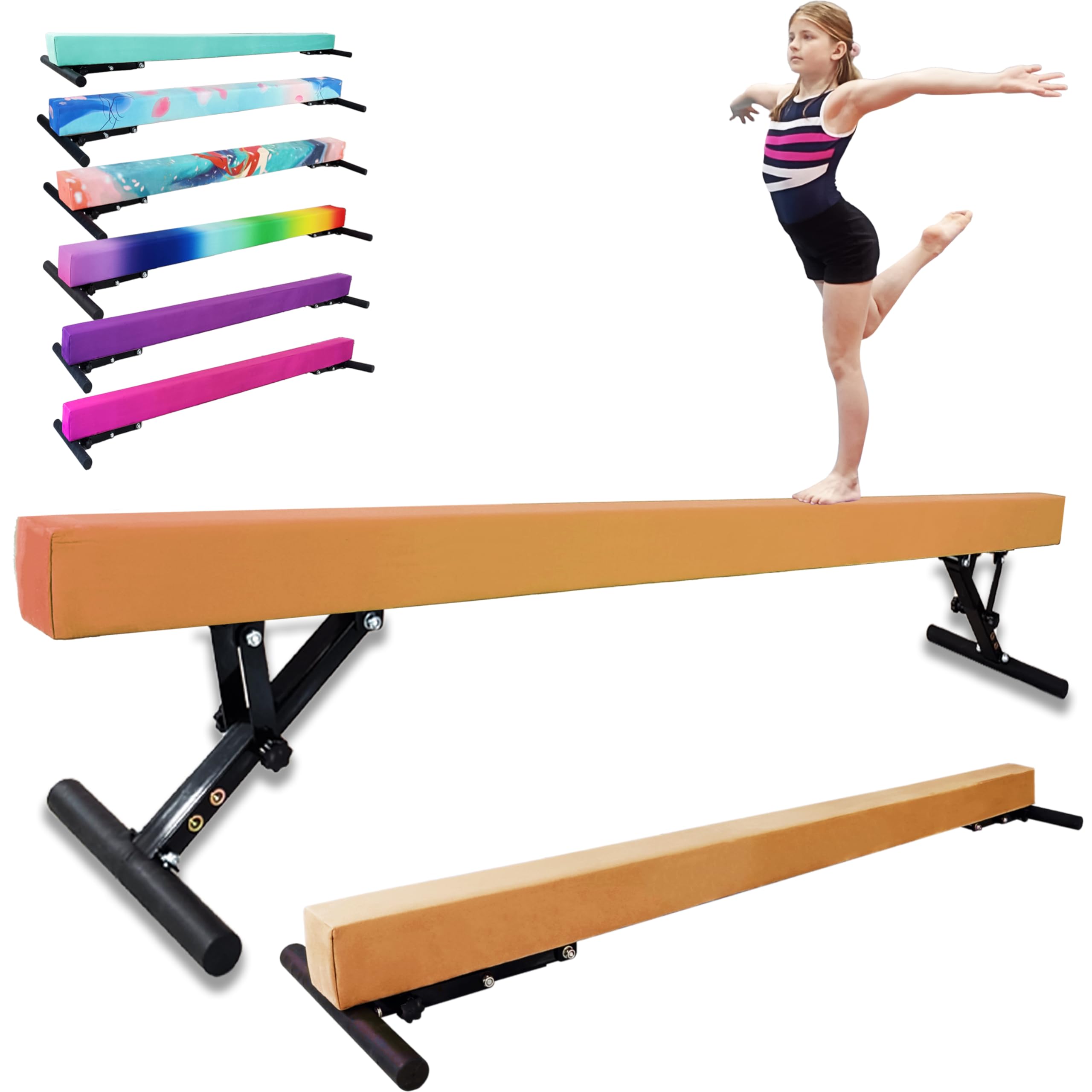 FC FUNCHEER Adjustable balane Beam for Kids - 8FT Gymnastics Beam ...