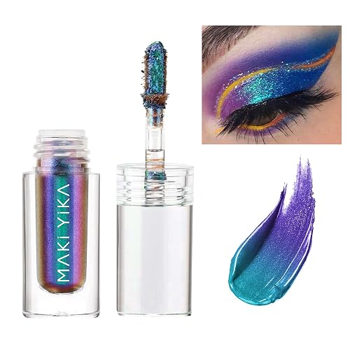 MAKI YIKA Glitter Eyeshadow Teal Liquid Multichrome Eyeshadows Long ...