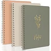 Amazon.com : ZICOTO Aesthetic Spiral Notebook Set of 3 For Women - Cute ...