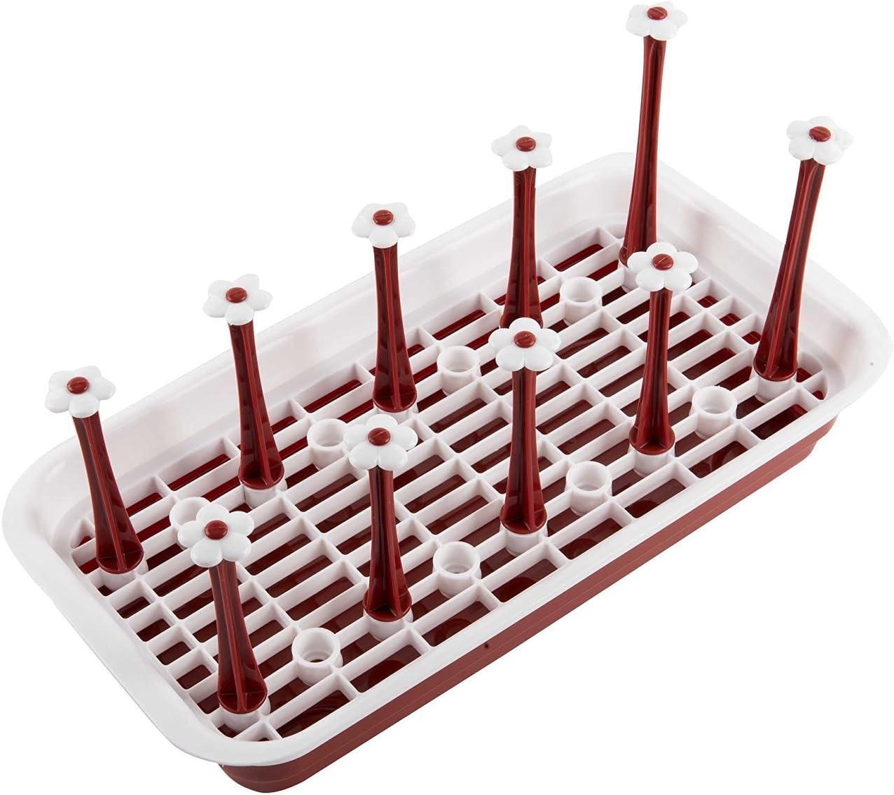 Shinesline Dish Bottle Drying Rack Stand, 10 Pieces Rectangular Plastic ...